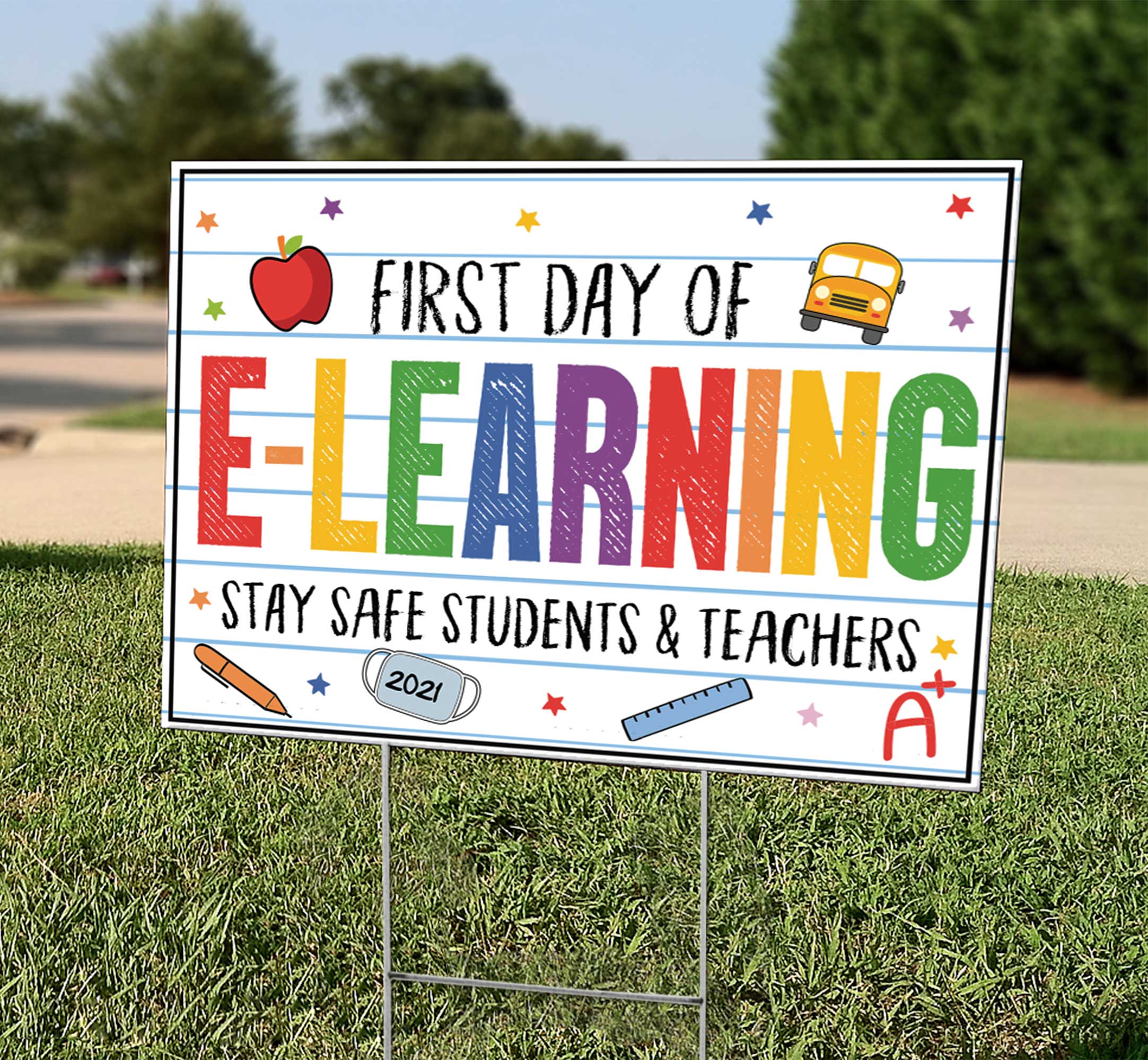 YARD CARD SIGN: "E-Learning" Yard Sign – CrowdSigns
